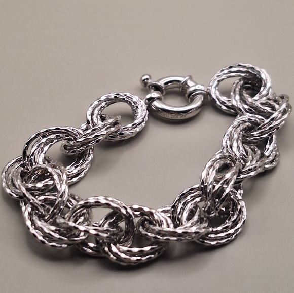 QVC | Jewelry | Qvc Ak 925 Turkey Sterling Silver Twisted Rope Link ...